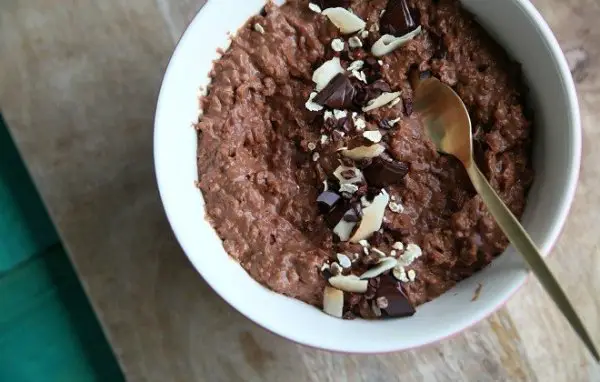 Double chocolate havermout met amandelmelk | Bye Bye Cheeseburger